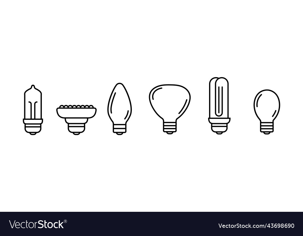 Light bulb line icon lamp led lightbulb energy Vector Image