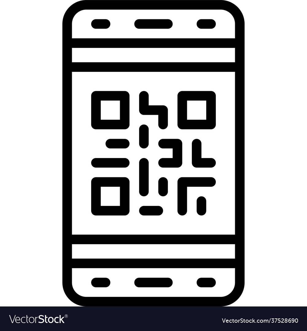 Qr code scan icon supermarket and shopping mall Vector Image