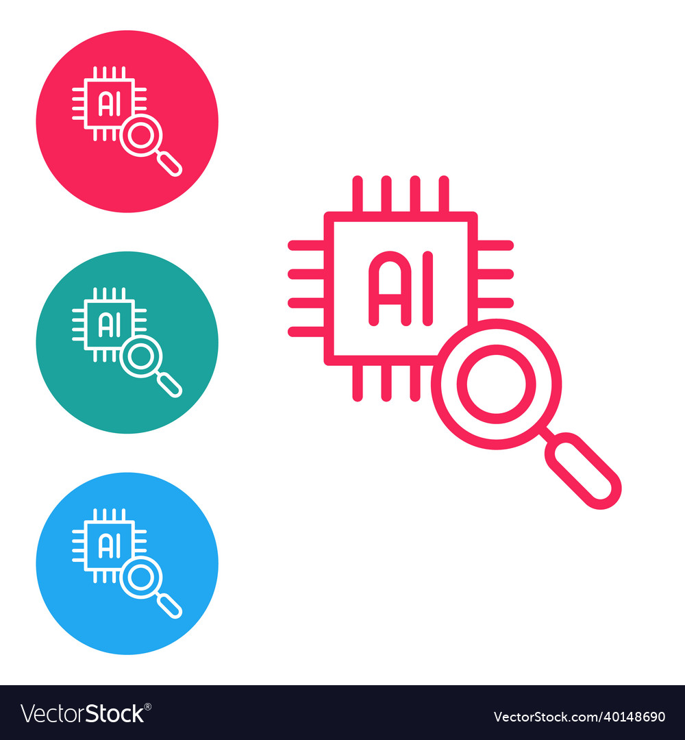Red line computer processor with microcircuits cpu