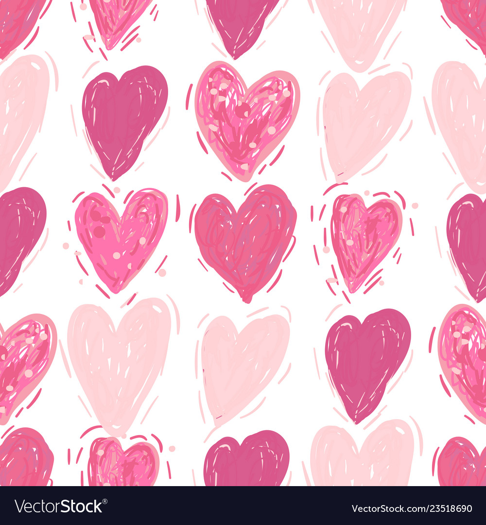 Seamless pattern with hearts valentines day Vector Image