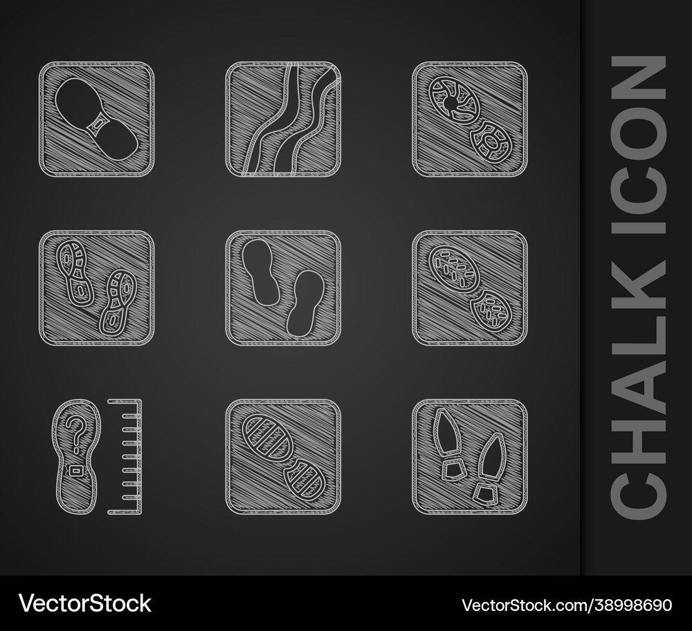 Set human footprints shoes square measure size Vector Image