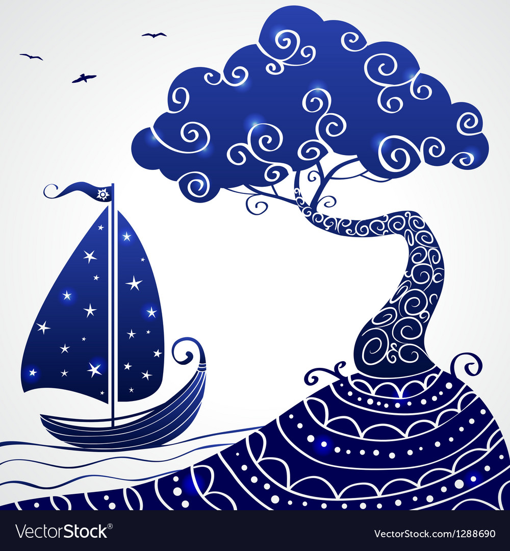 Ship tree Royalty Free Vector Image - VectorStock