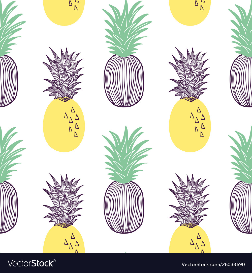 Tropical Pineapple Pattern Royalty Free Vector Image