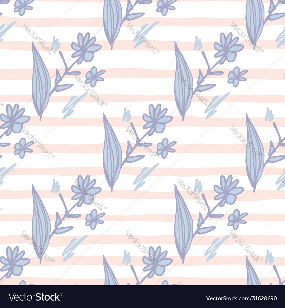 Violet flowers bouquet seamless pattern on pink Vector Image