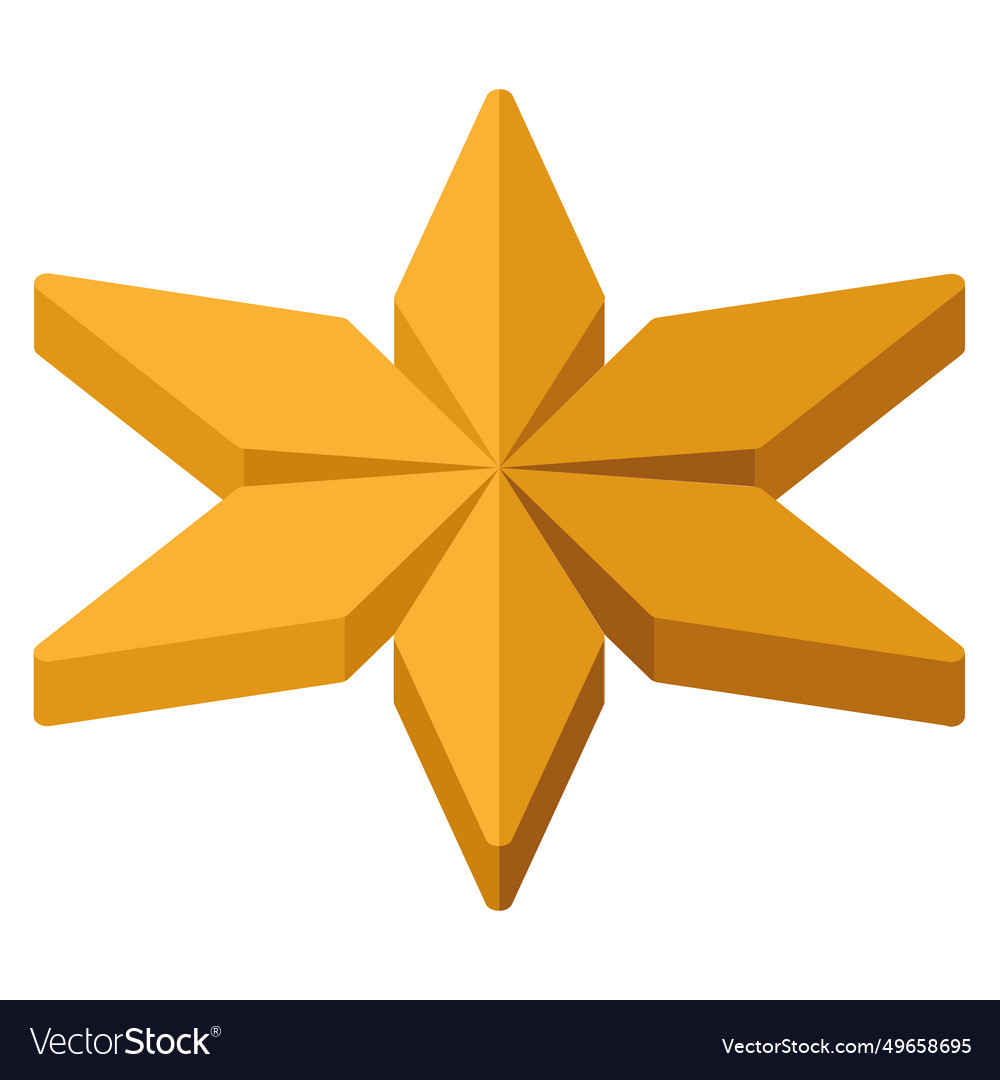2d isometric star shape icon Royalty Free Vector Image