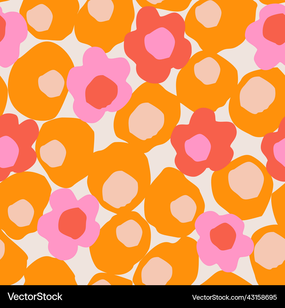 Big hand drawn flower with dot blob spot blot Vector Image