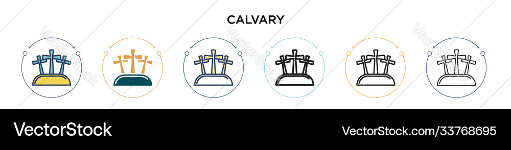 Calvary icon in filled thin line outline Vector Image