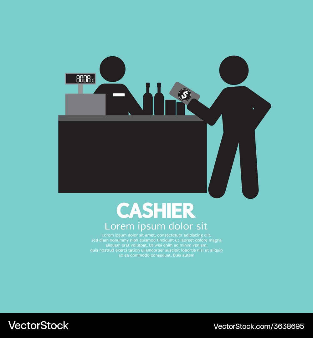 Cashier with customer graphic symbol Royalty Free Vector