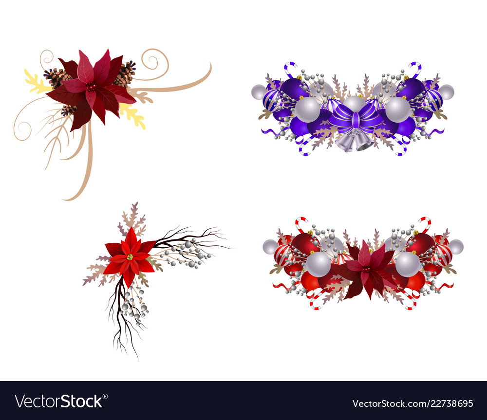 Christmas decoration set Royalty Free Vector Image