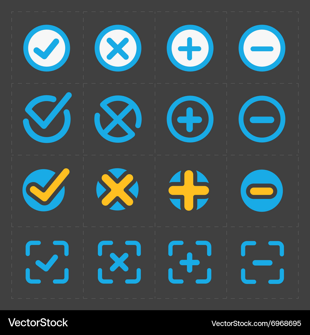 Colorful confirm icons set Royalty Free Vector Image