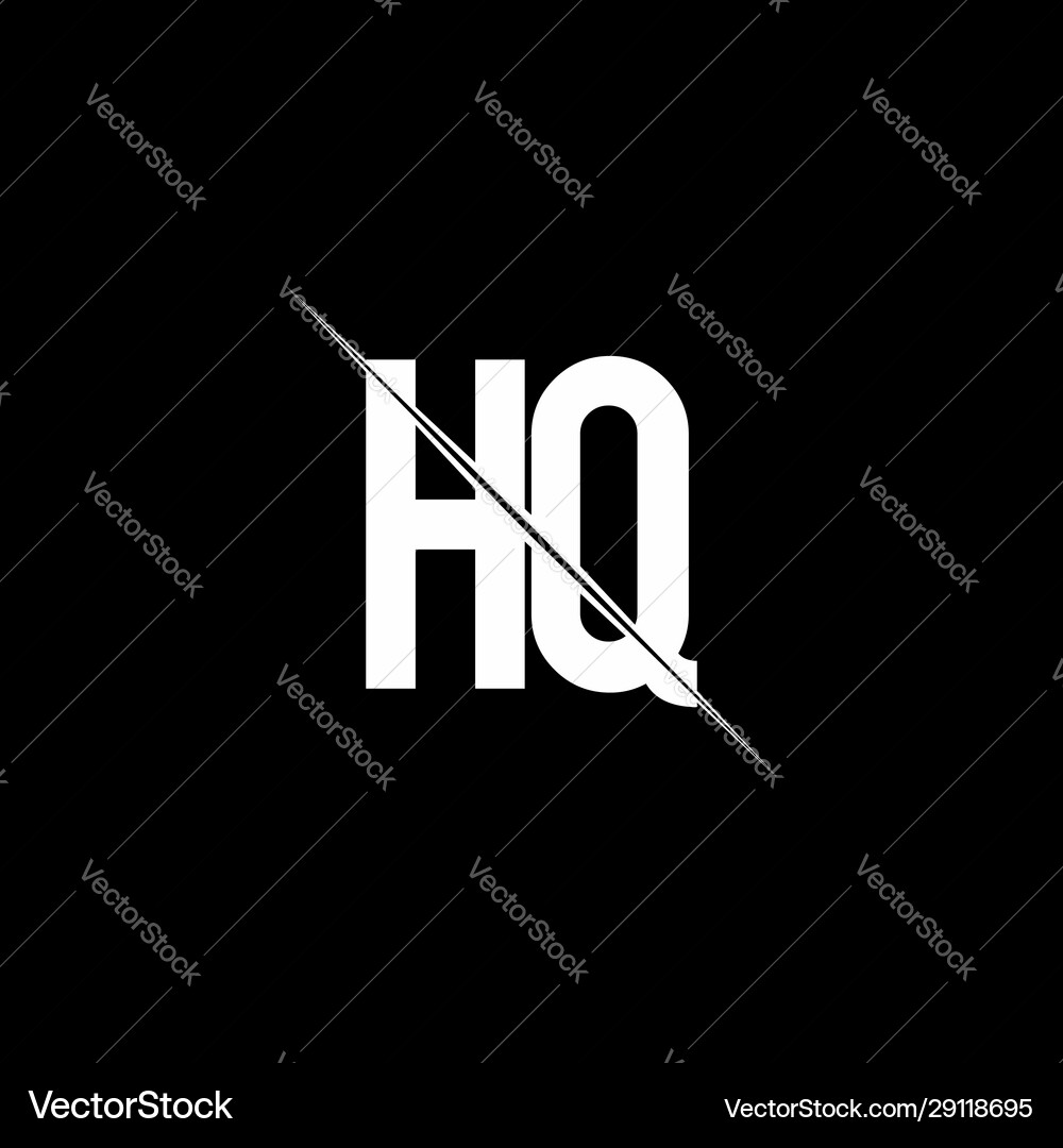 Hq logo monogram with slash style design template Vector Image