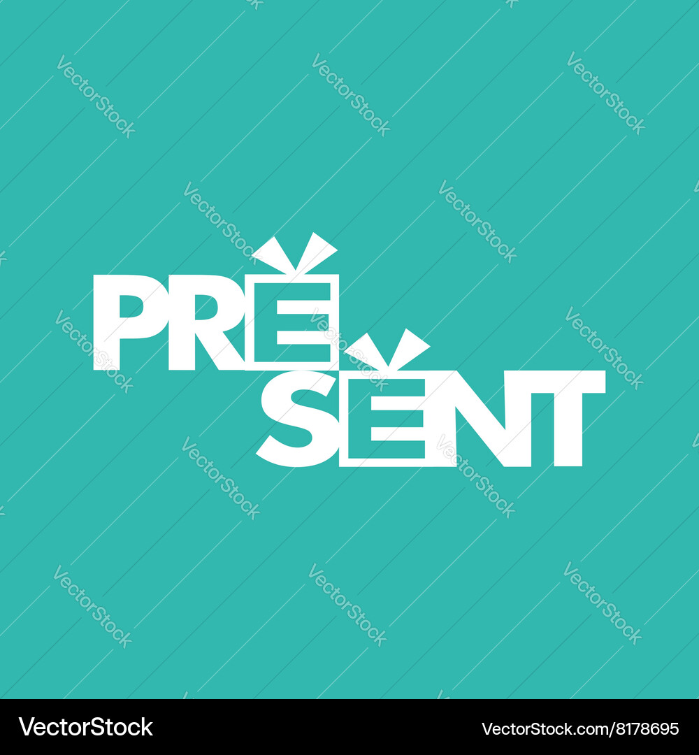 Logo of box with gift or present Royalty Free Vector Image