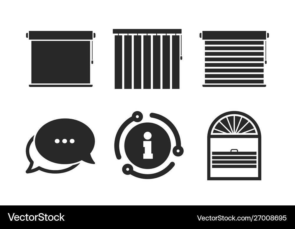 Louvers icons plisse vertical and rolls Royalty Free Vector