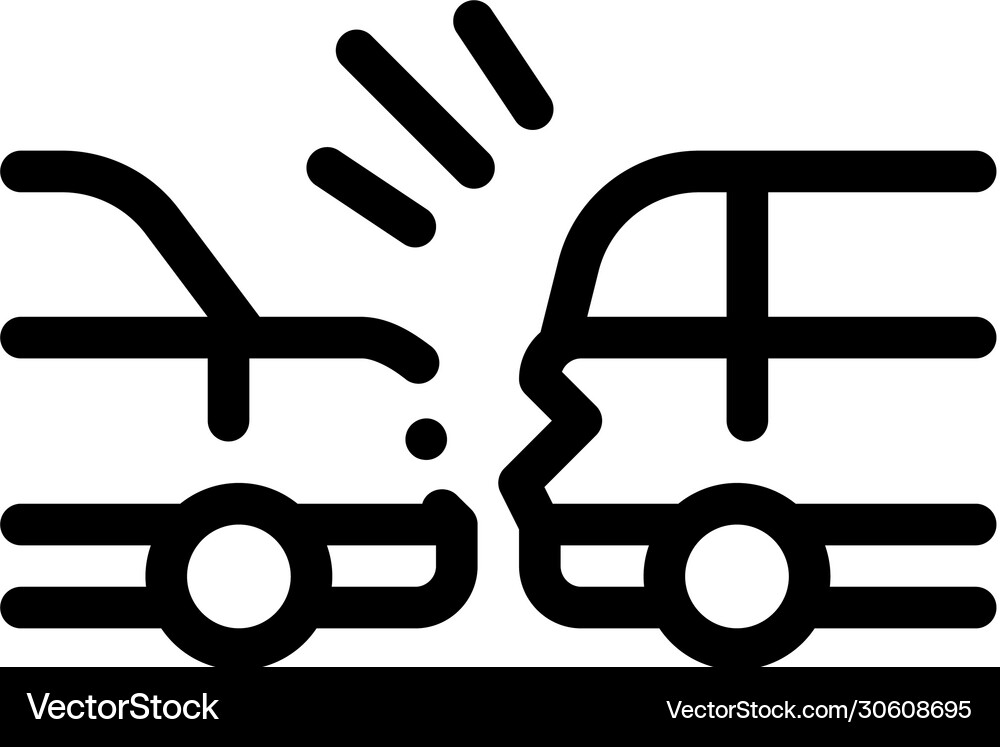 Minimum dangerous distance between cars icon Vector Image