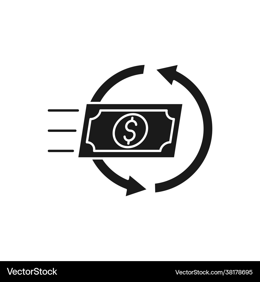 Money cash back icon bonus return Royalty Free Vector Image