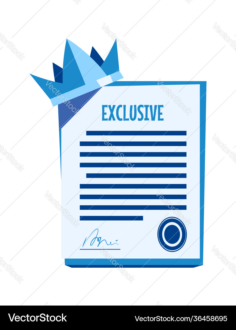 Paper document with signature and seal Royalty Free Vector