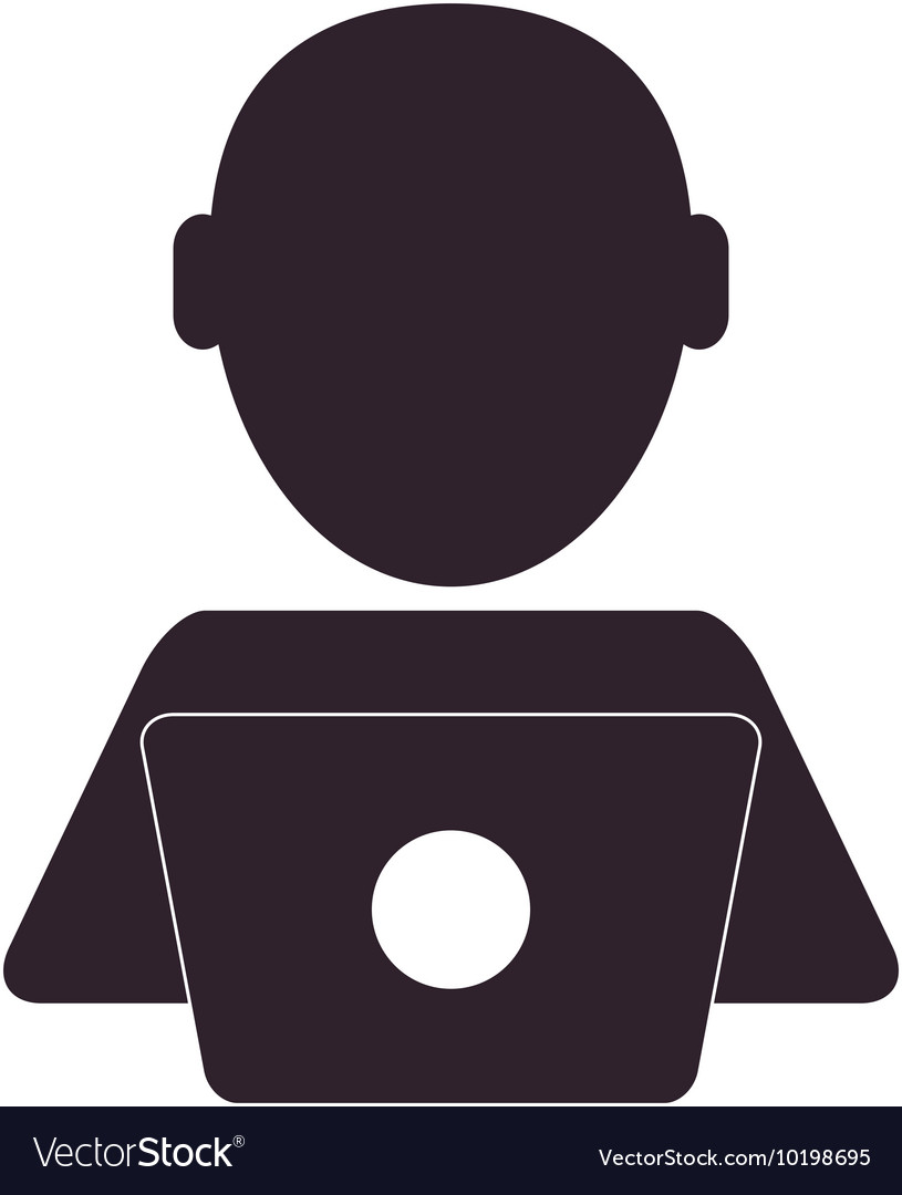 Person using laptop icon Royalty Free Vector Image Person using laptop icon Royalty Free Vector Image