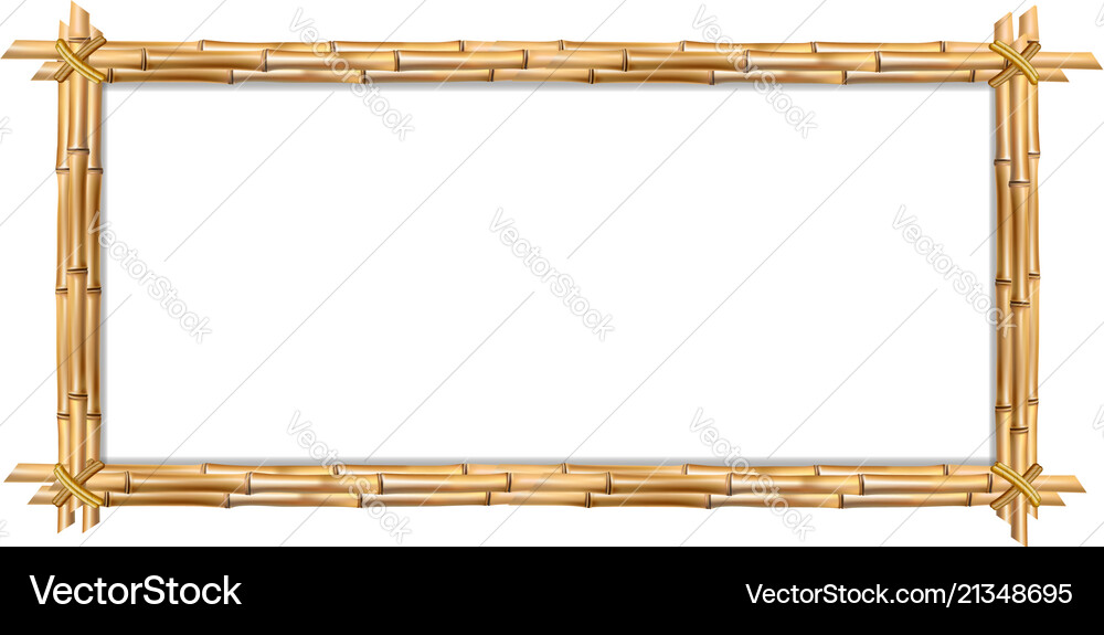 Rectangle brown border of realistic bamboo stems Vector Image