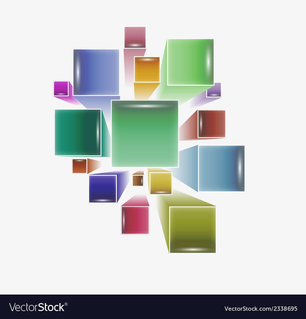 Three dimensional squares Royalty Free Vector Image