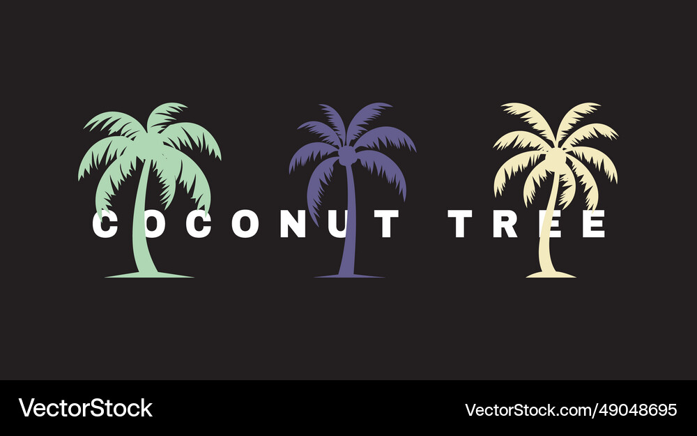 Tiki paradise icon set with coconut tree Vector Image