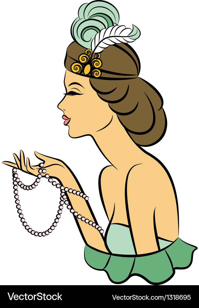 Vintage fashion model Royalty Free Vector Image