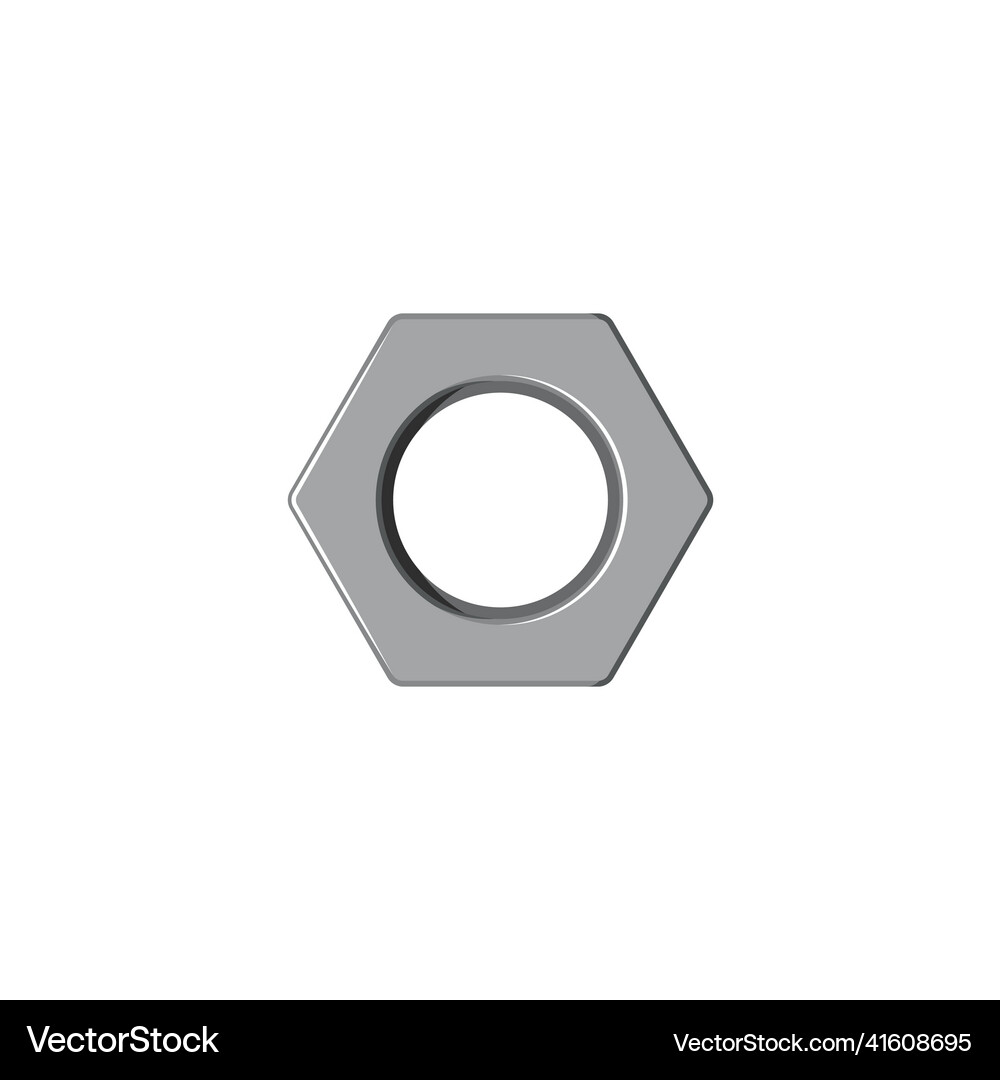 Washer hexagon nut isolated screw fastener icon Vector Image