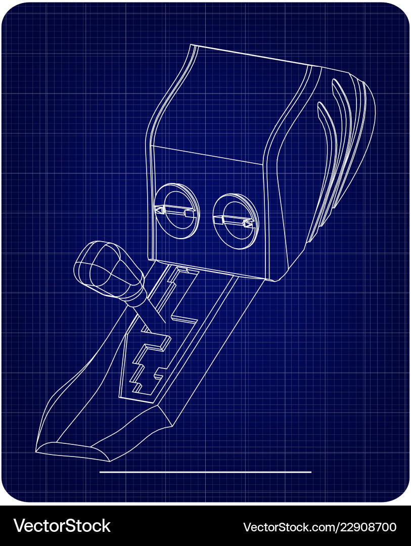 3d model of gearbox on a blue Royalty Free Vector Image