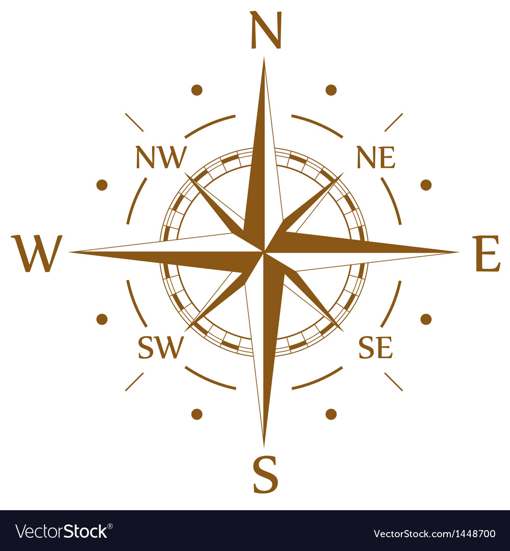 Brown Compass Royalty Free Vector Image Vectorstock