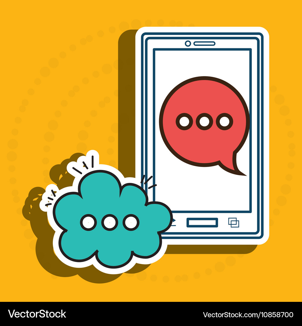 Cellphone bubble speech cartoon Royalty Free Vector Image