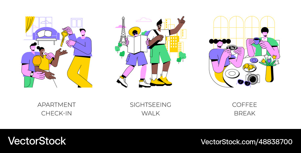City trip isolated cartoon Royalty Free Vector Image