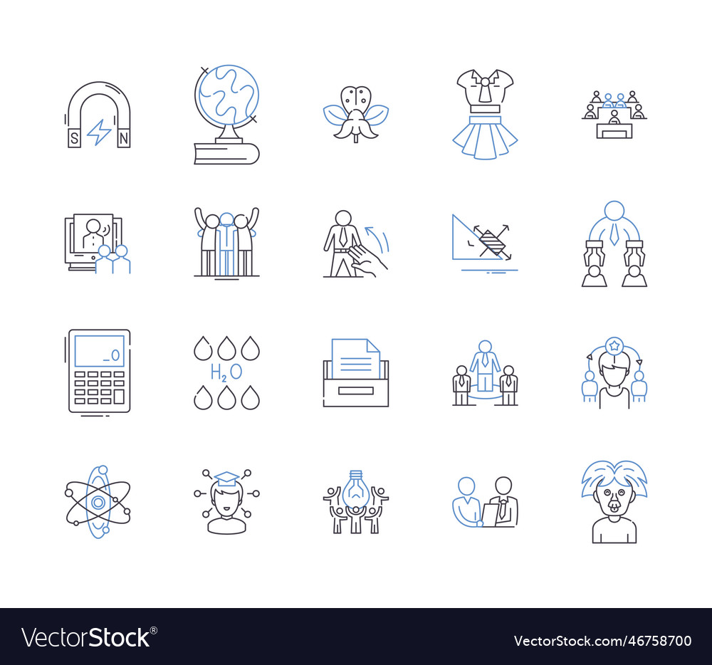 Educational process outline icons collection Vector Image