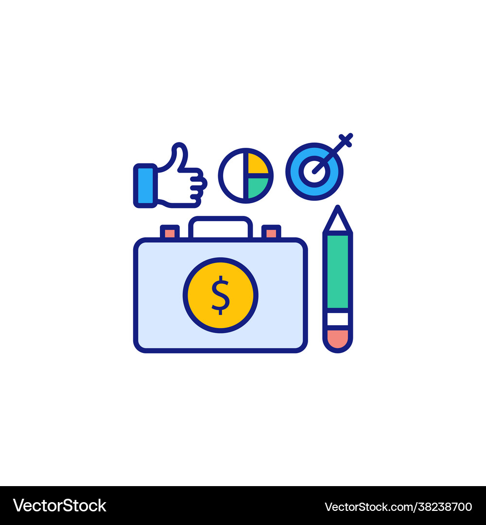 Financial management icon in logotype Royalty Free Vector