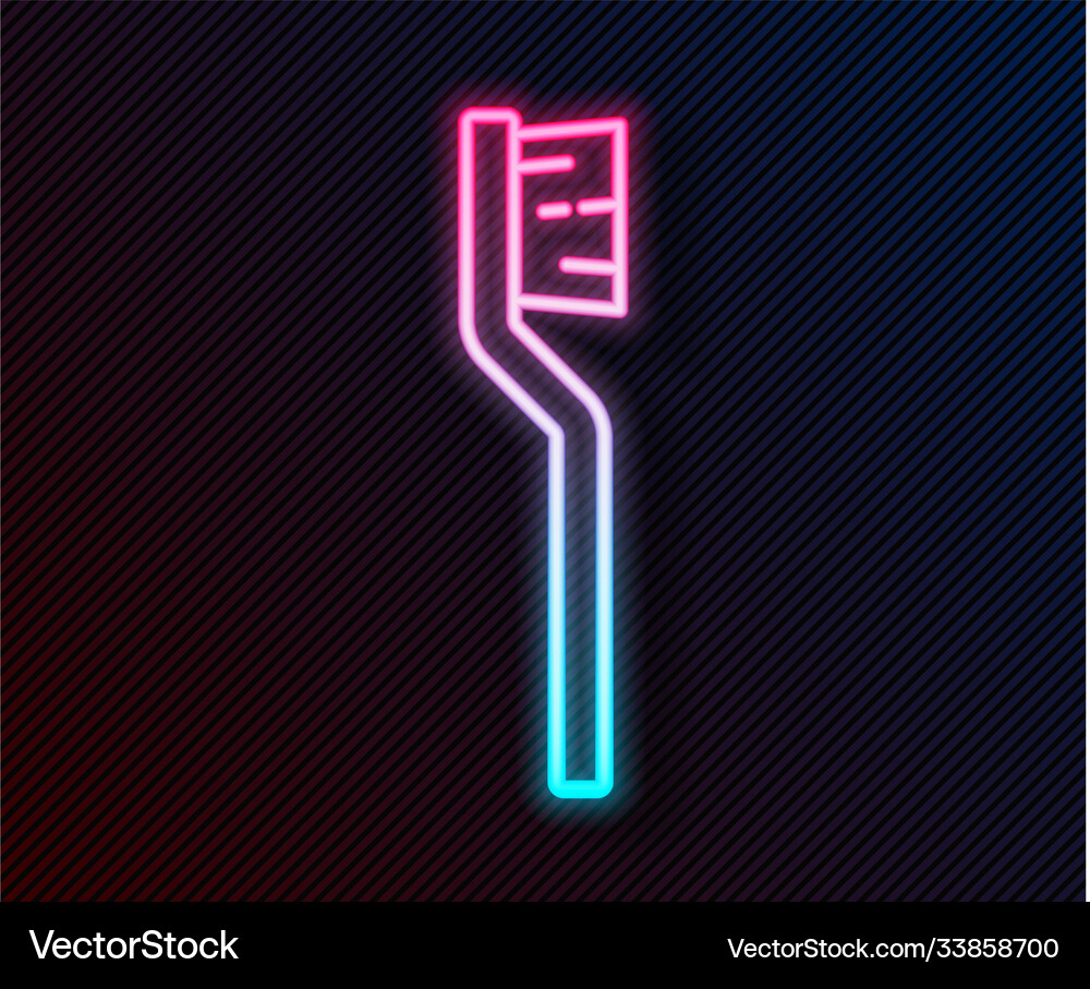 Glowing neon line toothbrush icon isolated Vector Image