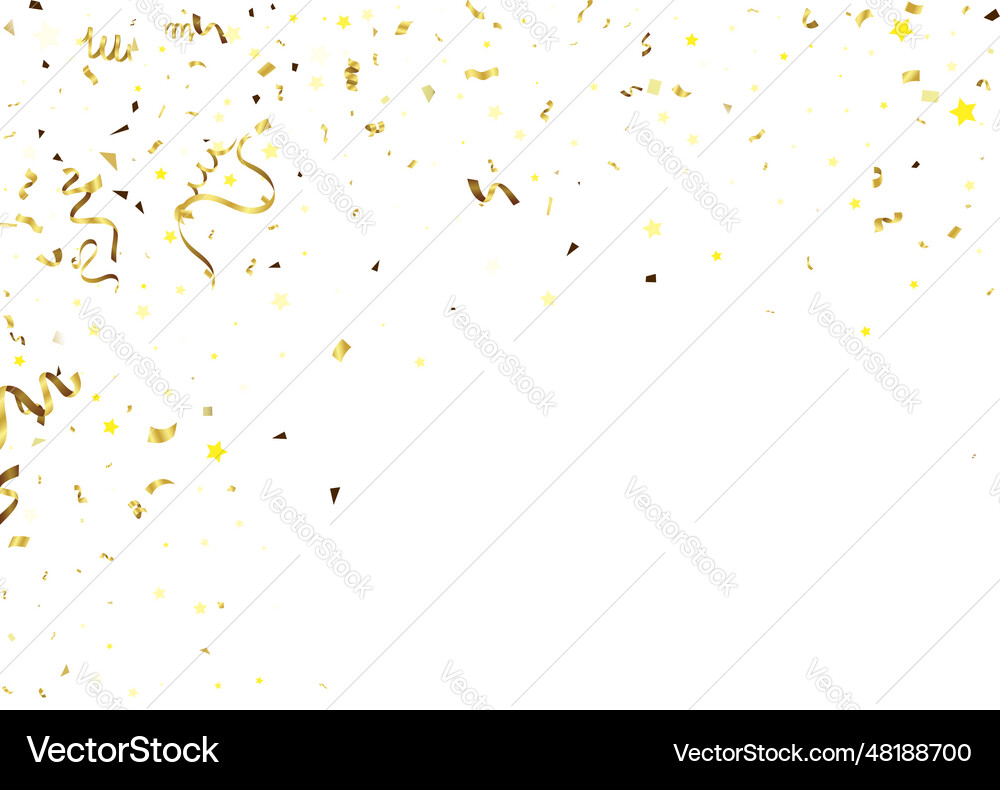 Gold confetti on a white background festive Vector Image