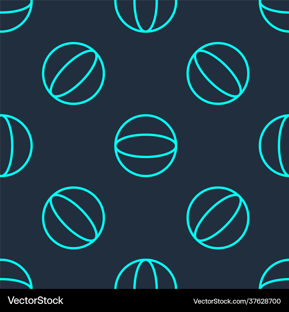 Green line geometric figure sphere icon isolated Vector Image