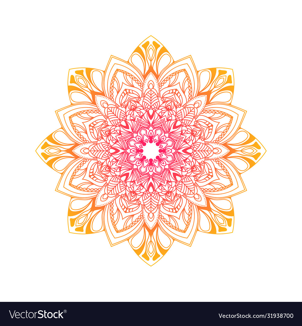 Hand drawn floral mandala Royalty Free Vector Image