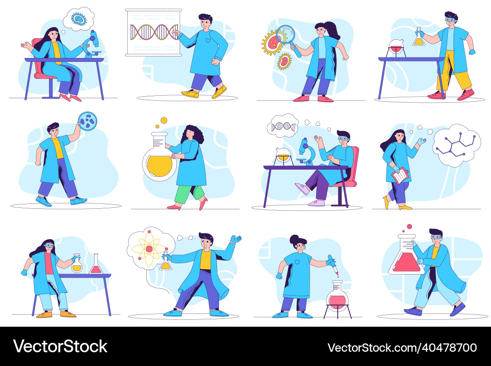 Laboratory concept isolated person situations Vector Image