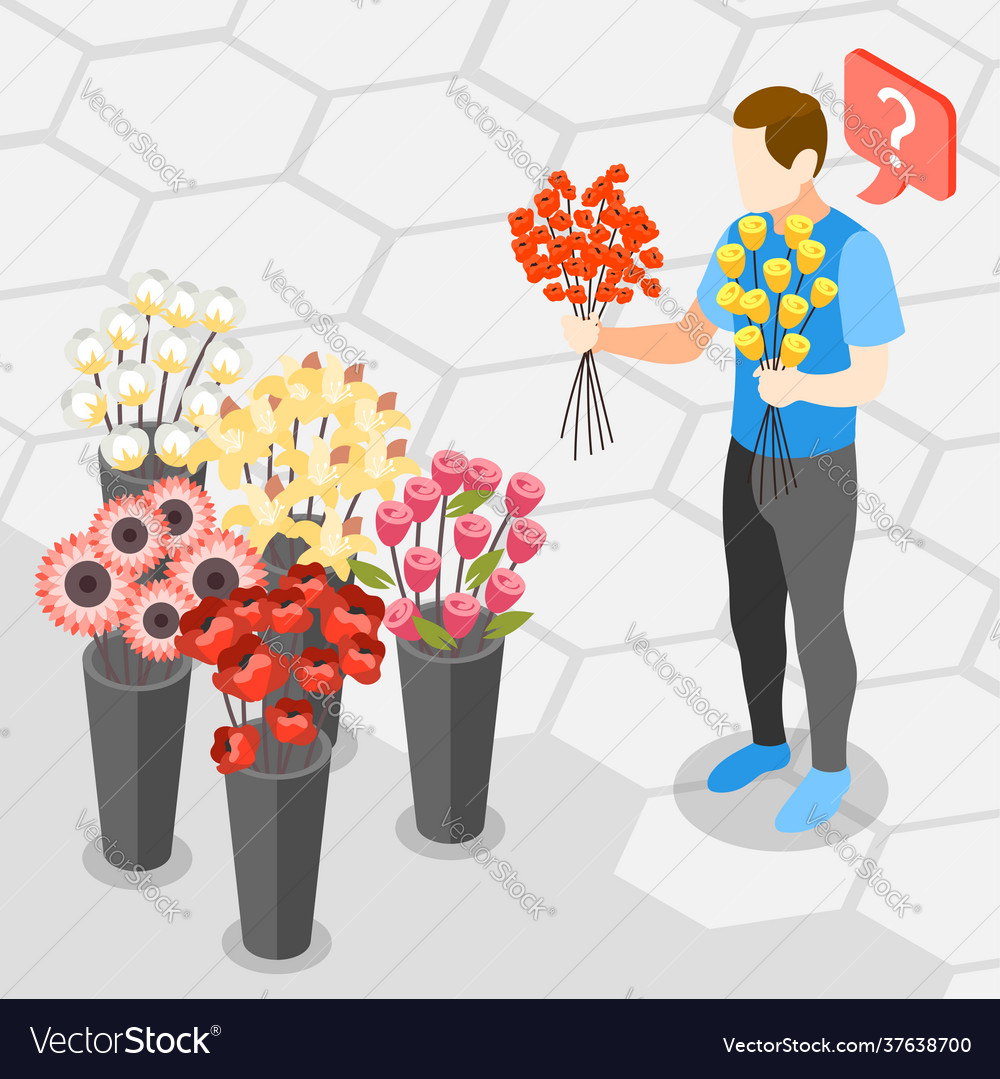 Men problems isometric background Royalty Free Vector Image
