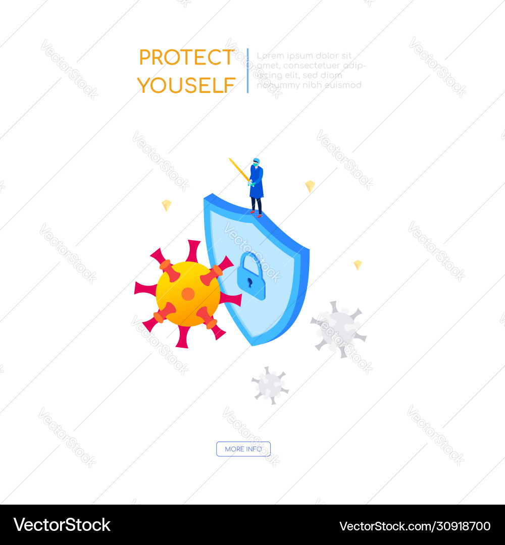 Protect yourself from virus - colorful isometric Vector Image