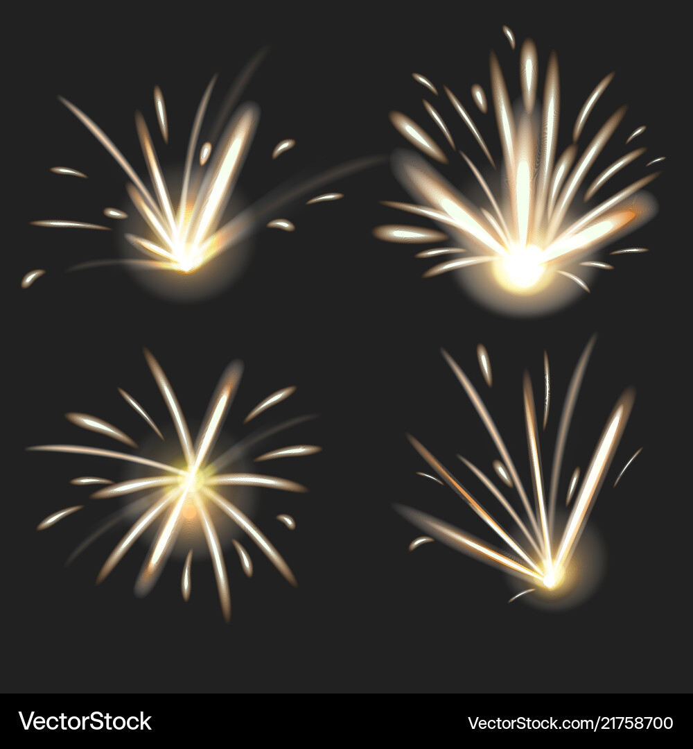 Realistic detailed 3d fire sparks on a black Vector Image