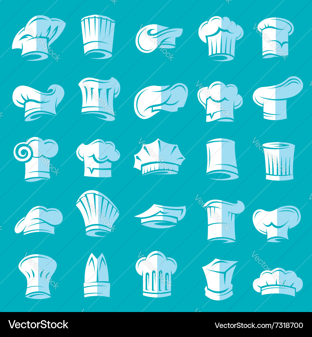 Set of chef hats Royalty Free Vector Image - VectorStock