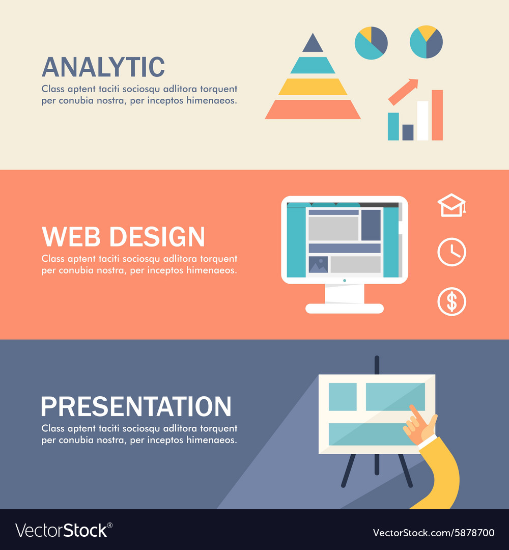 Set of flat design concepts for web banners Vector Image