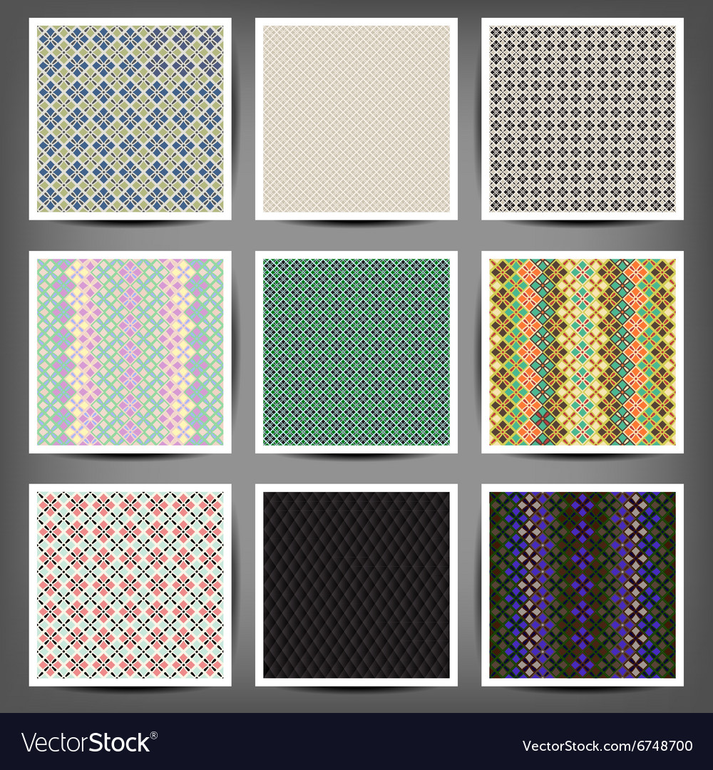 Set of graphic seamless patterns Royalty Free Vector Image