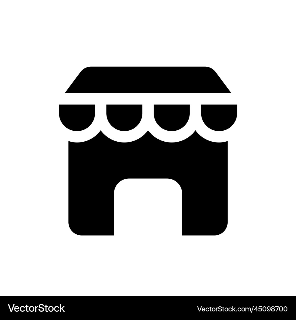 Shop location black glyph ui icon Royalty Free Vector Image