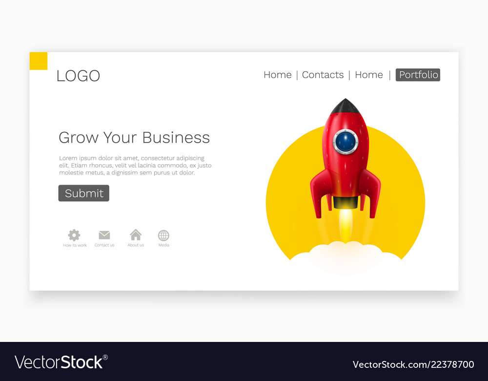 Space rocket launch startup creative idea Vector Image