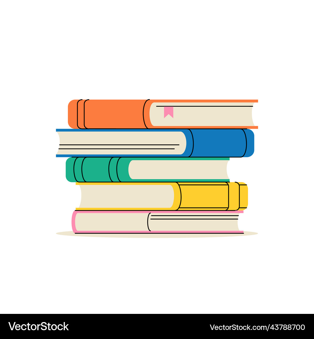 Stack of books pile isolated on white Royalty Free Vector