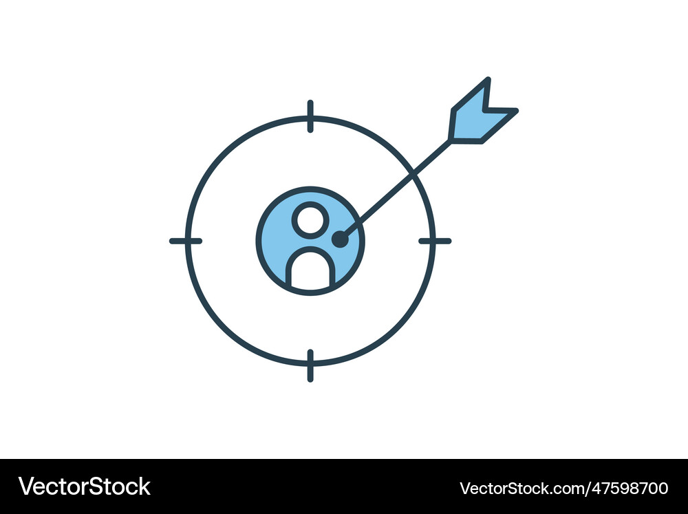 Target market icon and people related Royalty Free Vector