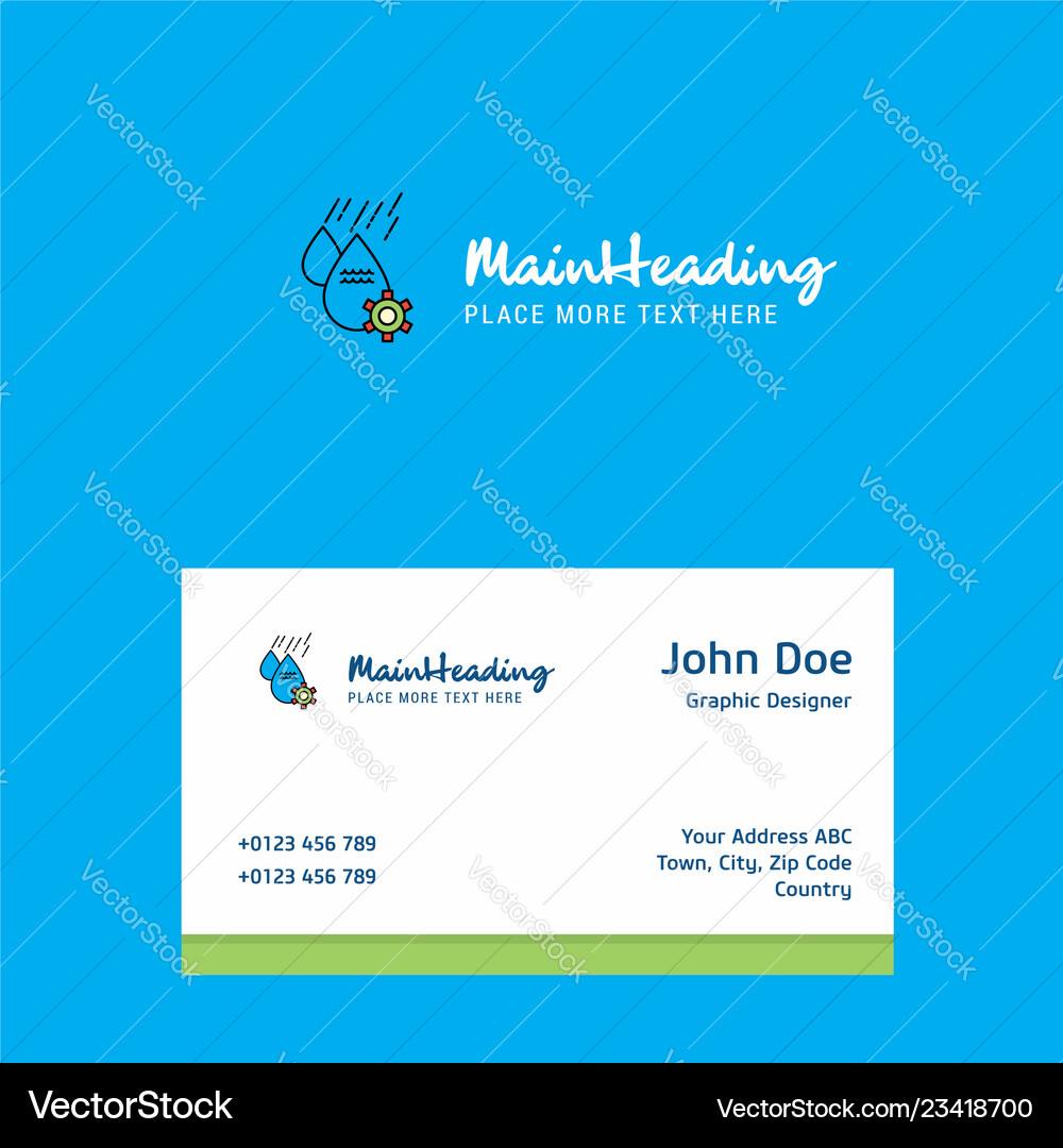 Water control logo design with business card Vector Image
