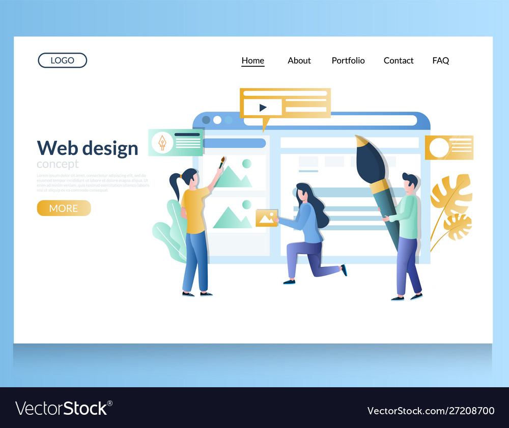 Web design website landing page template Vector Image