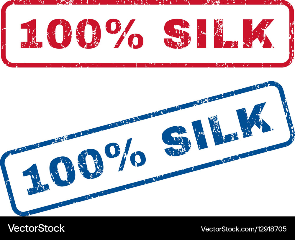 100 percent silk rubber stamps Royalty Free Vector Image